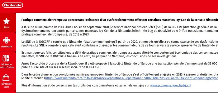 Joy-Con Drift : suite à sa condamnation pour pratique commerciale ...